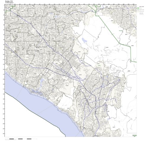Amazon.com: Working Maps Irvine, CA Zip Code Map Laminated : Office ...