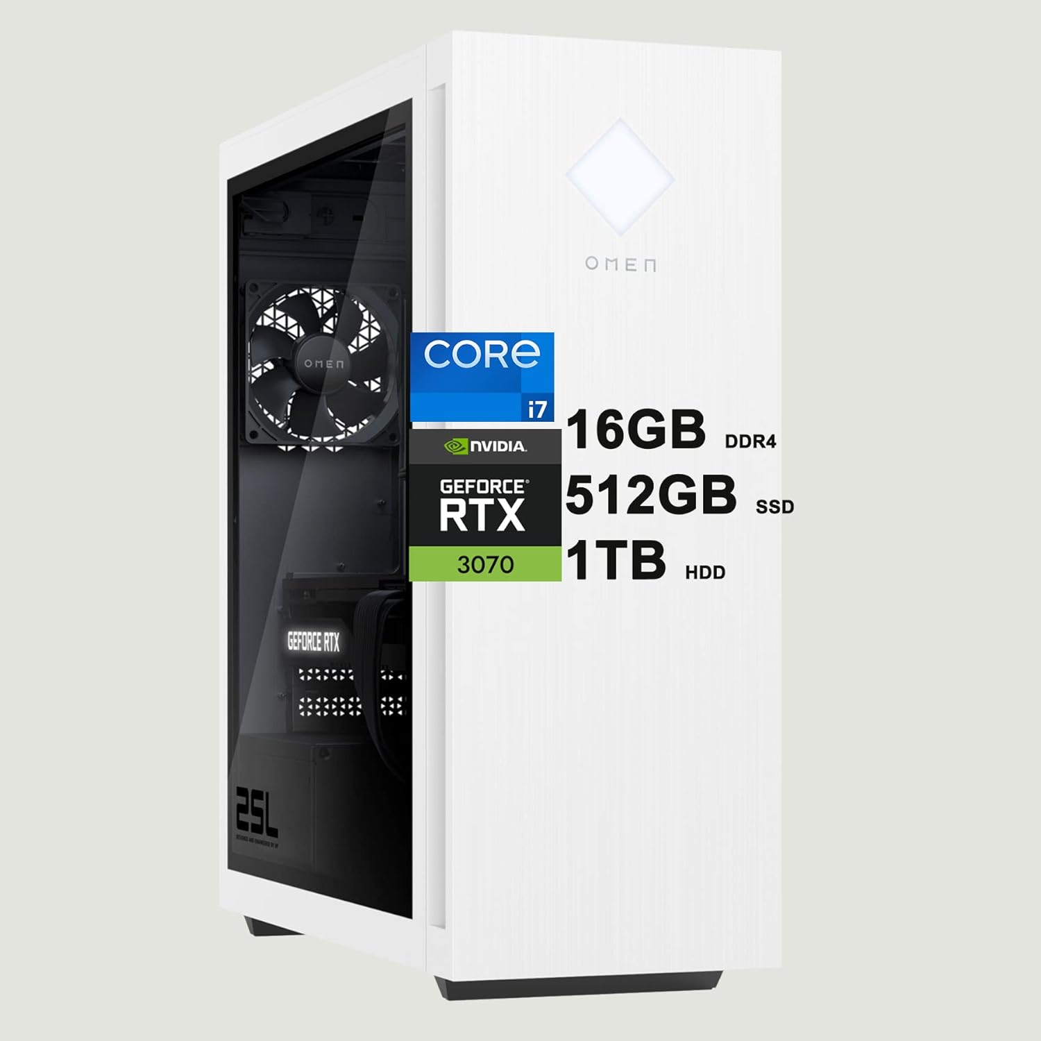 Amazon.com: HP HP Omen 25L 12th i7 RTX3070 Tower Computers 16GB DDR4 ...