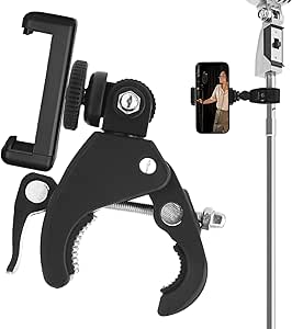 Alovez Mic Stand Phone Holder, Microphone Arm Mount Clamp Holder ...