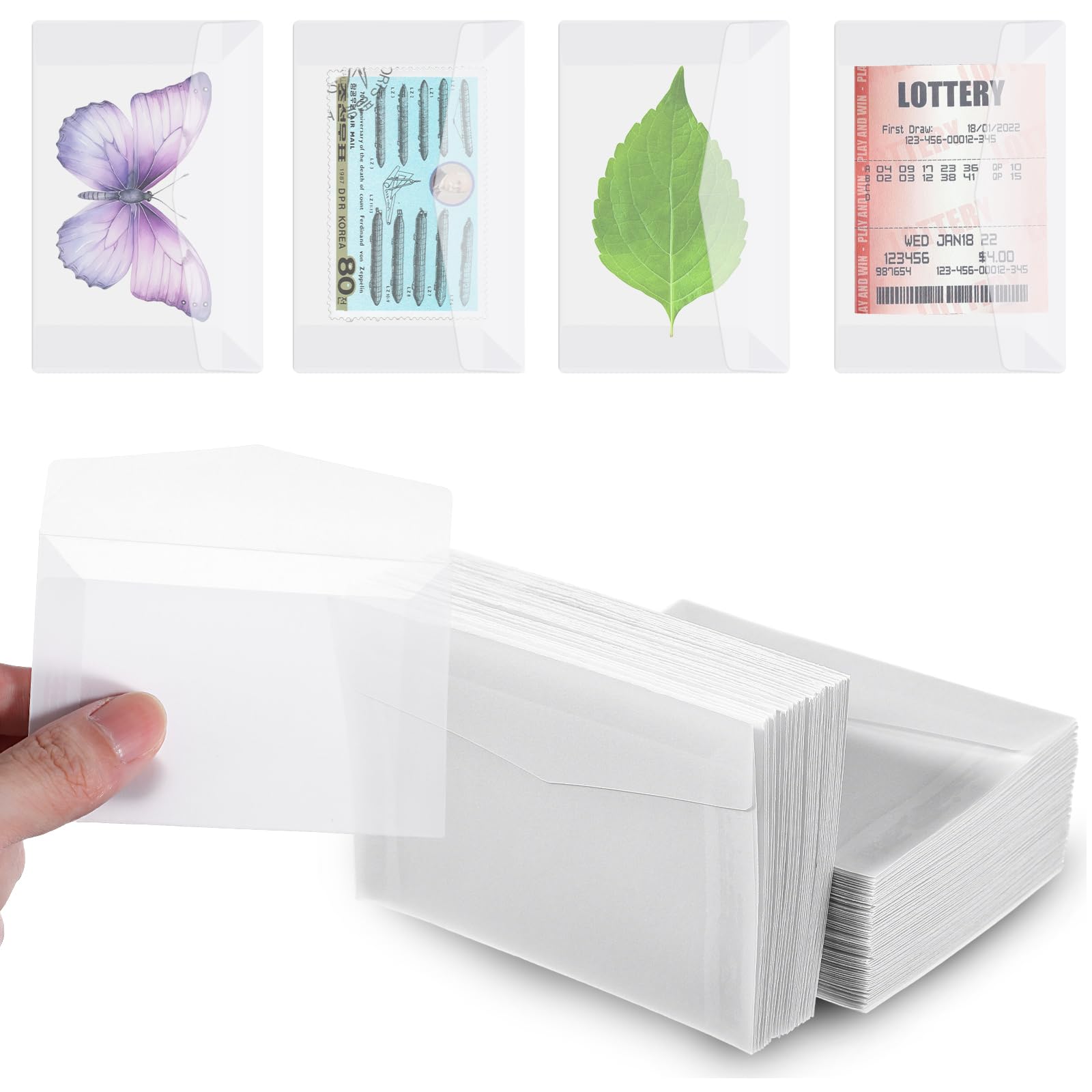 Amazon.com : 200 Pcs Glassine Envelopes, Mini Translucent Envelopes ...
