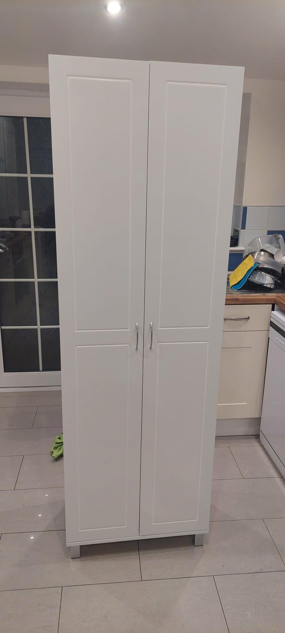 TANGZON 187cm Tall Kitchen Cupboard, 2-Door Freestanding Pantry Cabinet ...