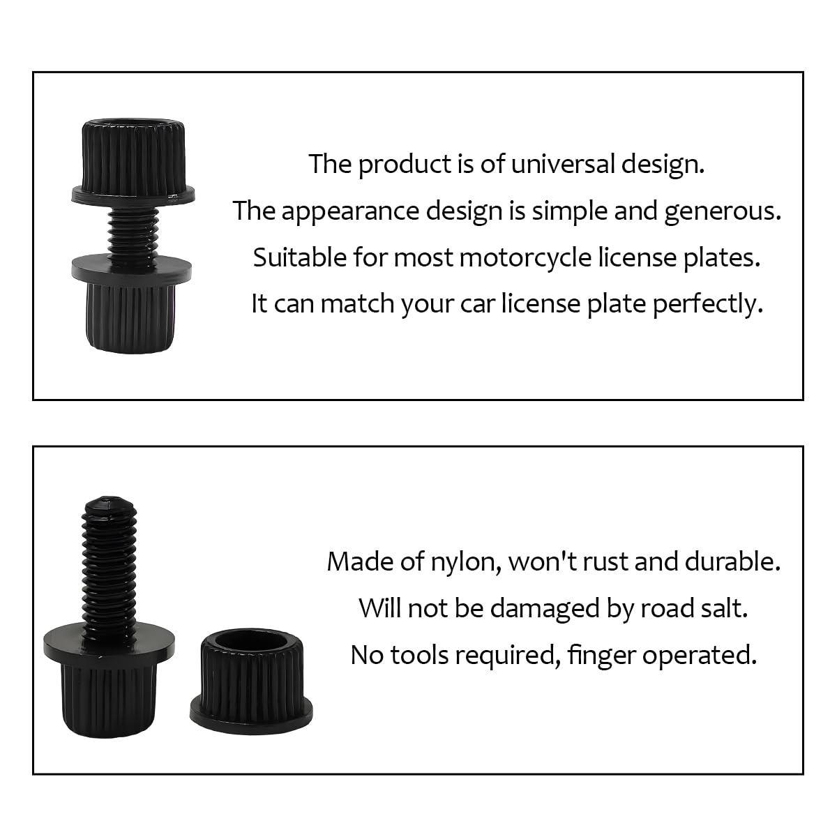 Snapklik.com : KVAEY 16PCS Nylon Motorcycle License Plate Screws, Frame ...