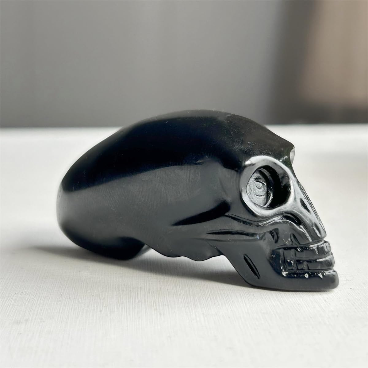 Amazon.com: Xzyycyj 2.2 Black Obsidian Crystal Elongated Skulls Hand ...