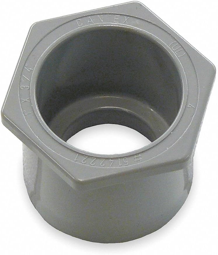 CANTEX 3/4" x 1/2" PVC Reducer, 1" Overall Length, Conduit Fittings ...