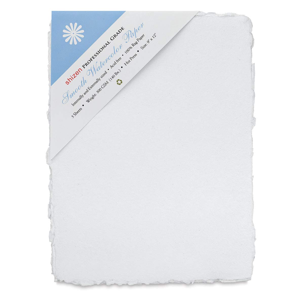 Shizen Professional Watercolor Paper - 9" x 12", Hot Press, Pkg of 5 ...