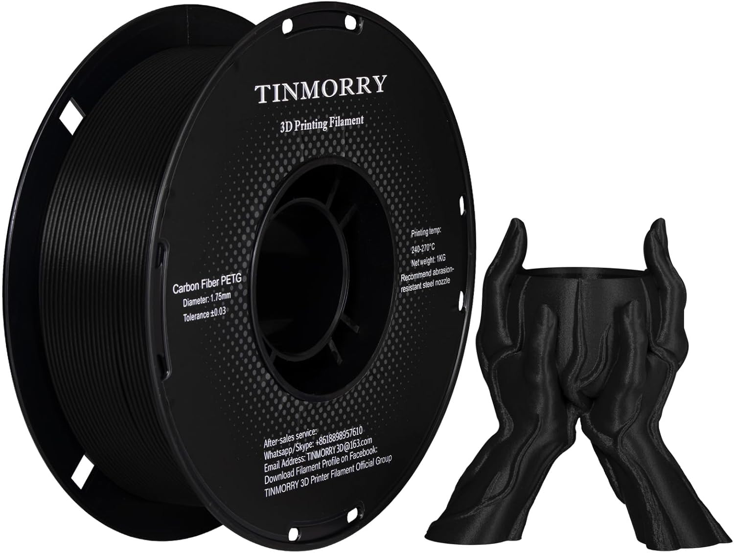 TINMORRY Carbon Fiber PETG Filament 1.75mm, PETG-CF 3D Printing ...