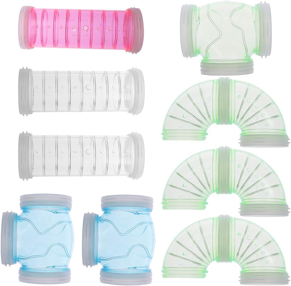 Amazon.com : Hamster Tube Set, 8 Pack Transparent Curved Pipe Pet Cage ...