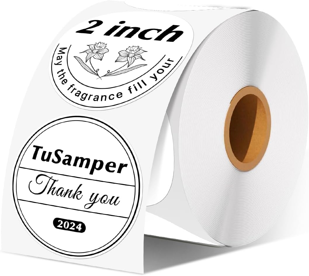 Amazon.com : 2 Inch White Circle Thermal Sticker Labels,1000pcs Self ...