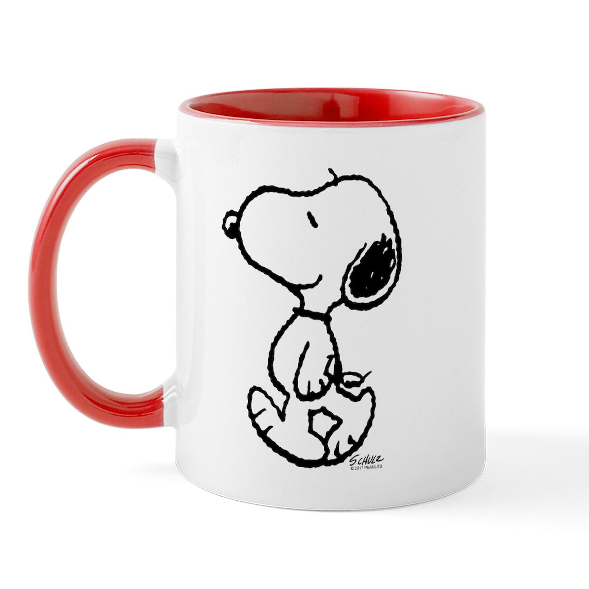 Amazon.com: CafePress Peanuts Snoopy Mugs 11 oz (325 ml) Ceramic Coffee ...