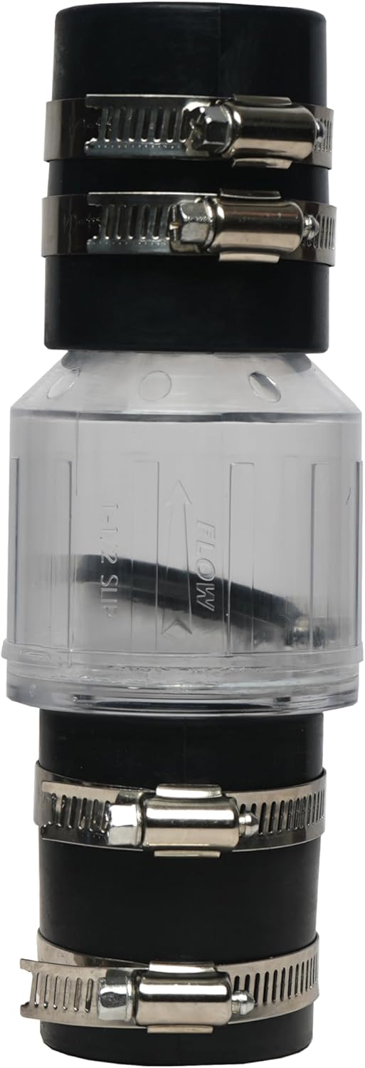 1-1/2" Sump Pump Check Valve, Spring Loaded Flapper for Backflow ...