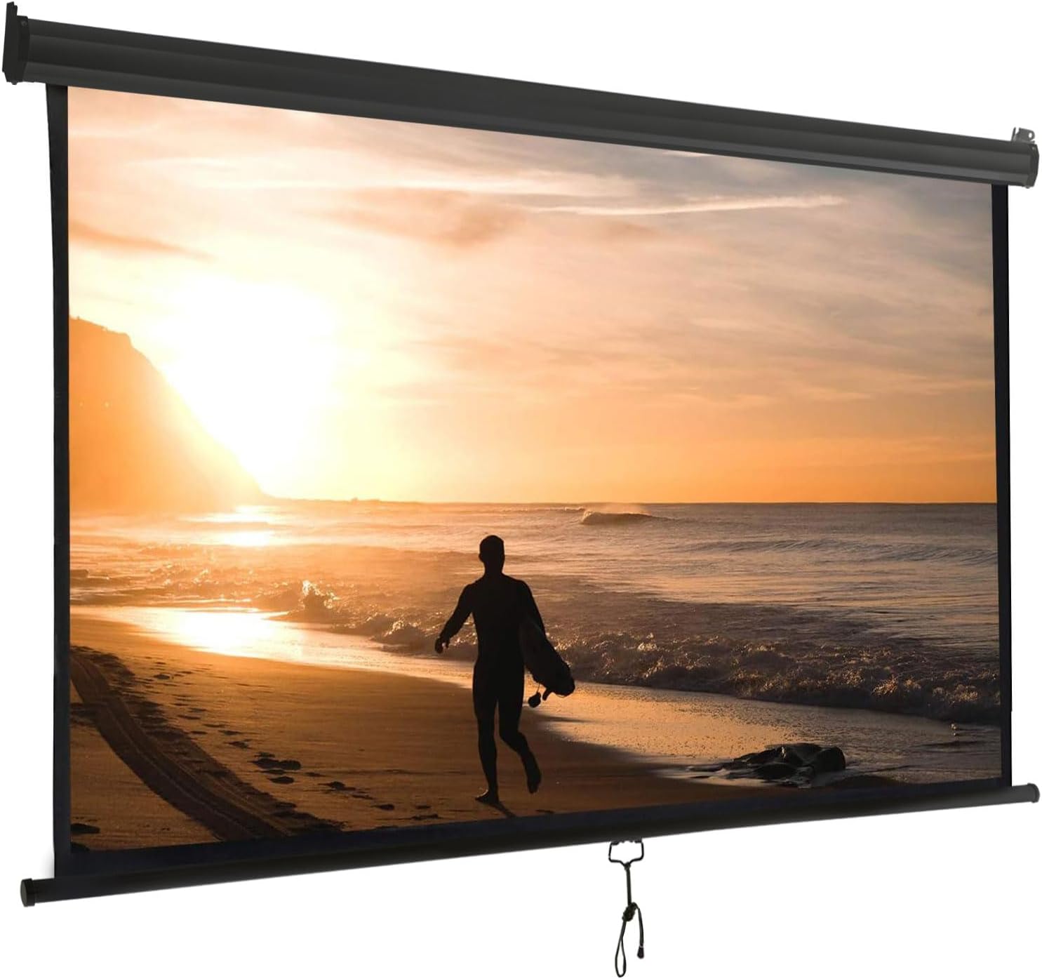Amazon.com: ZENY 120'' Projector Screen Manual Pull Down, 1:1 Indoor ...