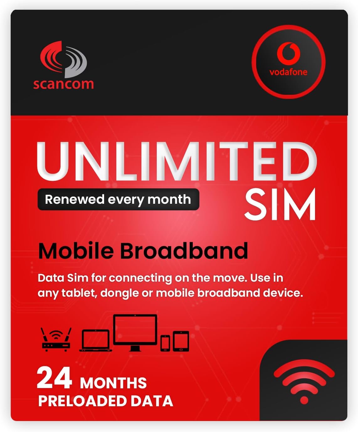 Vodafone 5G Unlimited Data SIM Preloaded for 24 months - Perfect for ...