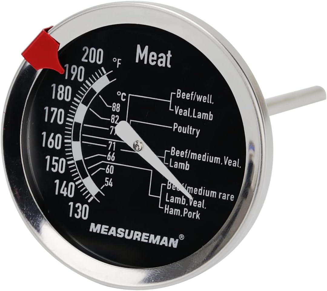 Amazon.com: MEASUREMAN Meat Thermometer 2.5 Inch Dial with Red ...