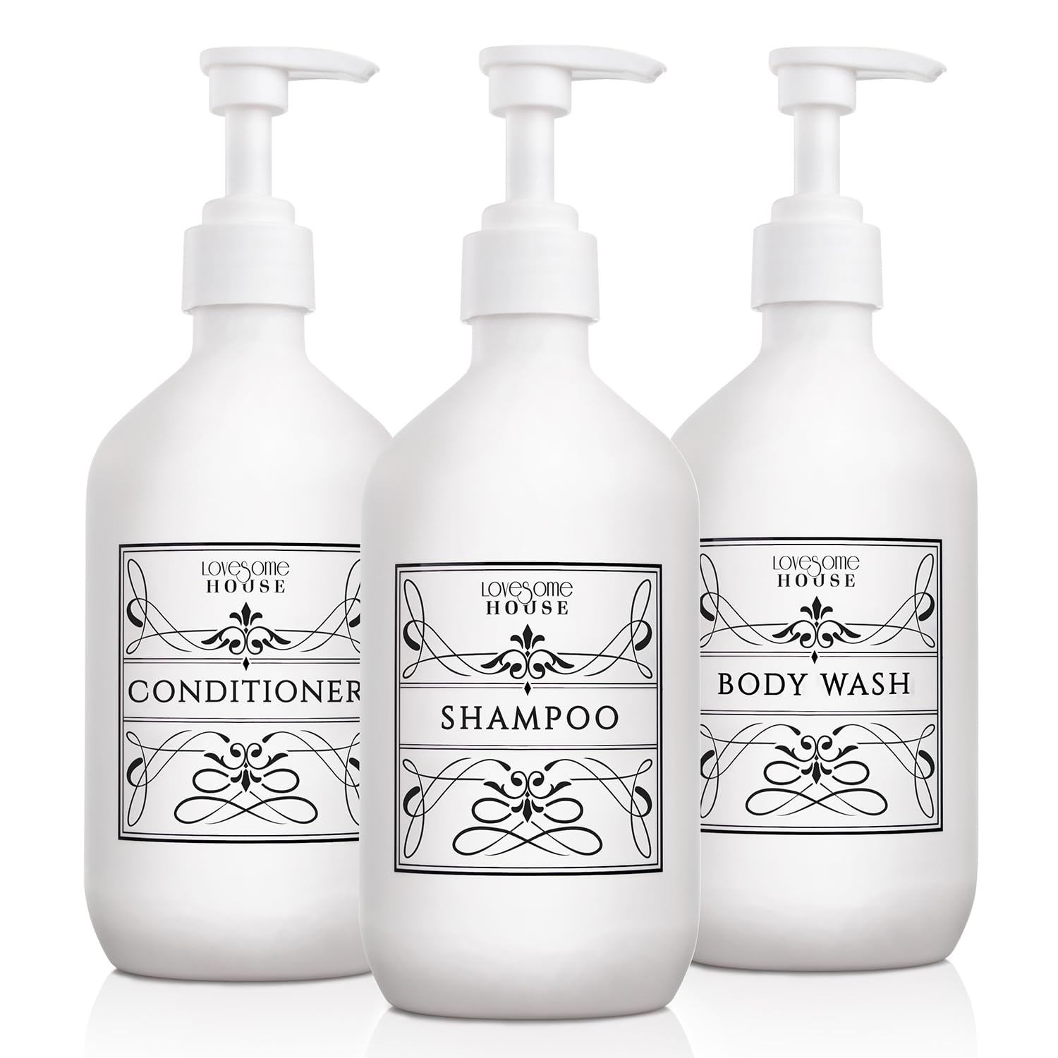 Amazon.com: Lovesome House Refillable Shampoo and Conditioner Bottles ...