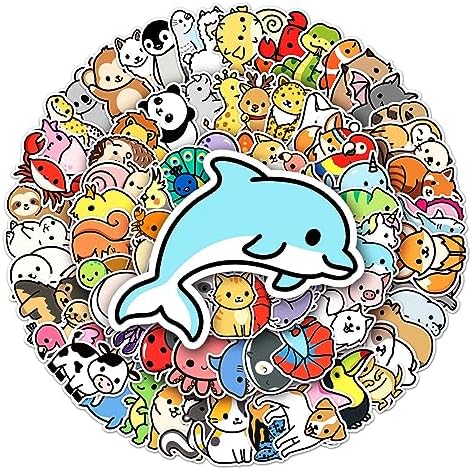 Amazon.com: 100pcs Cute Cartoon Stickers, Stickers for Water Bottles ...