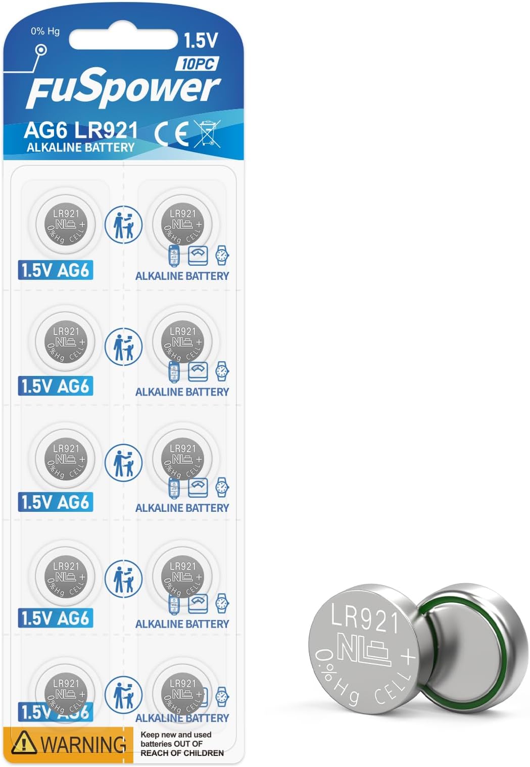 SR920sw Battery AG6 371 370 LR69 171 920 1.5V Alkaline Watch Batteries ...