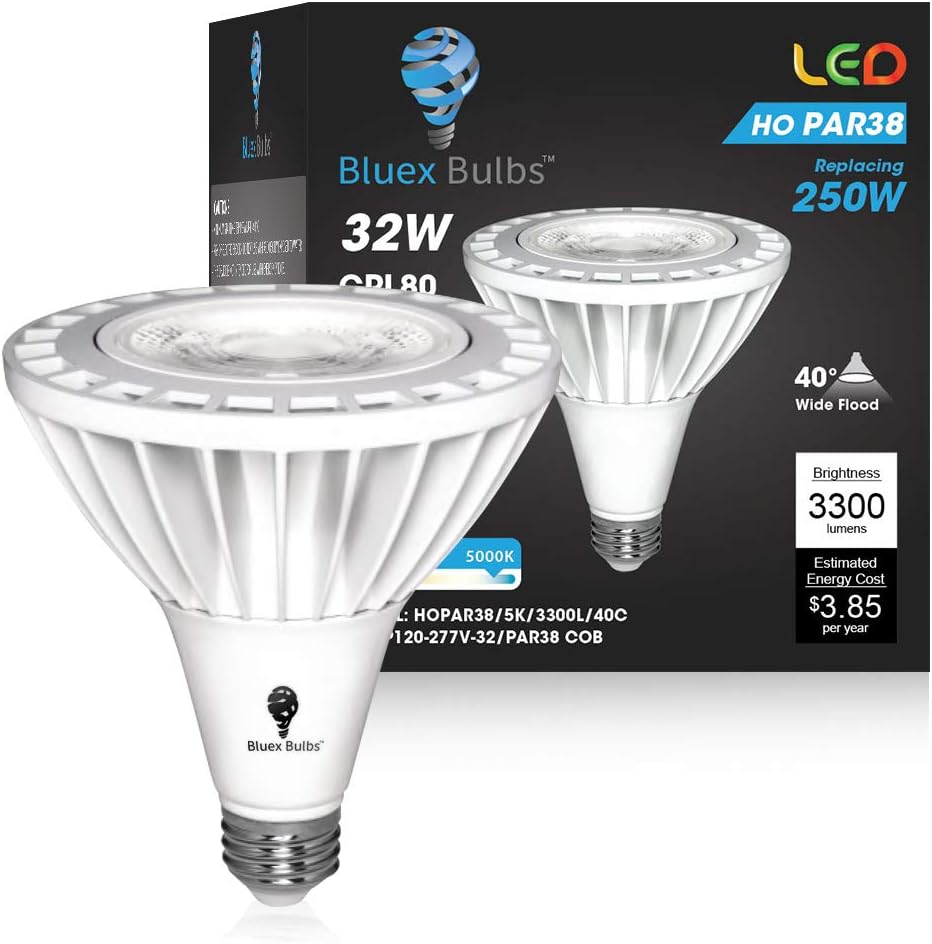 Satco S22251 33 Watt PAR38 High Lumen LED; 3000K; Medium Base; 120 Volt ...