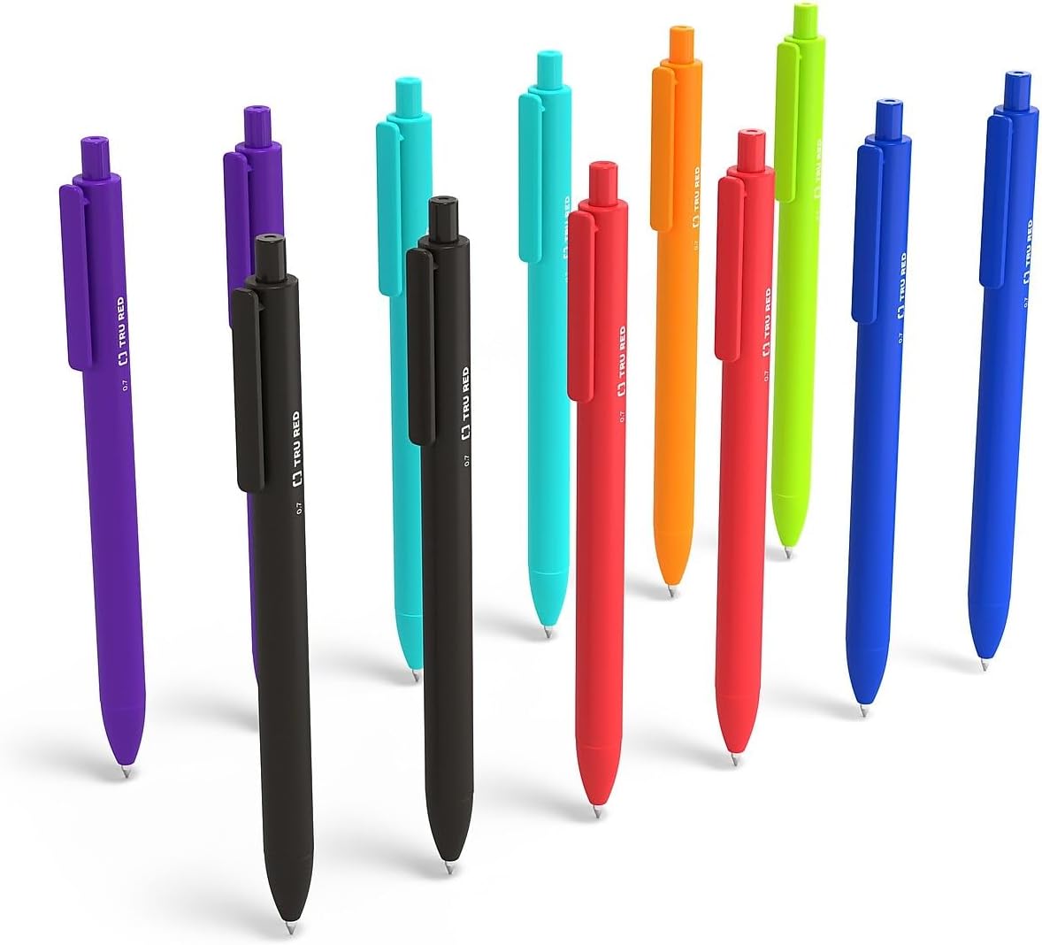 STAPLES TRU RED Retractable Quick Dry Gel Pens, Assorted Colors, 0.7mm ...