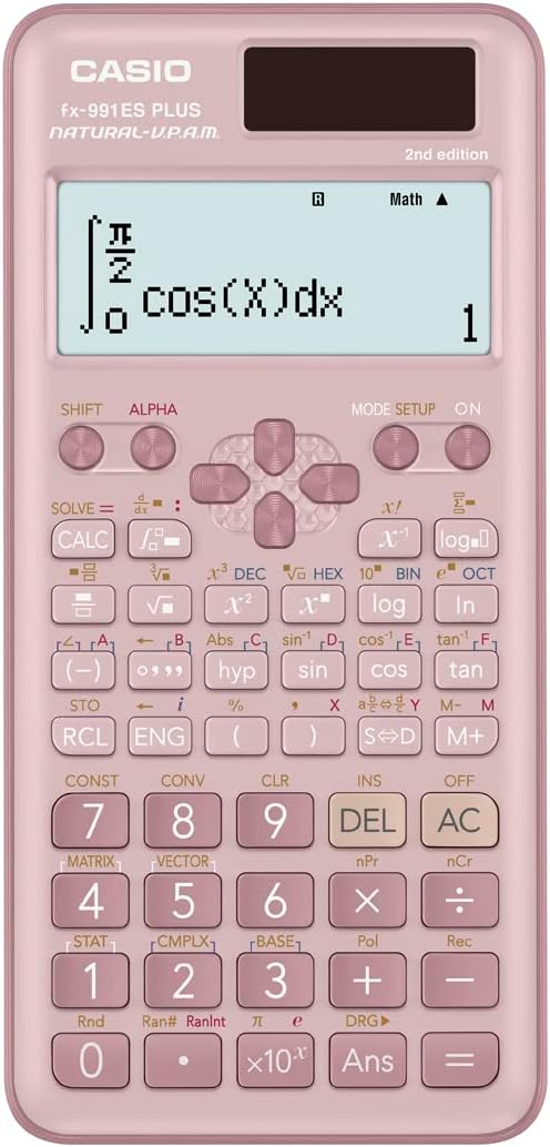 Casio FX-991ES Plus Pink 2nd Gen Non-Programmable Scientific Calculator ...