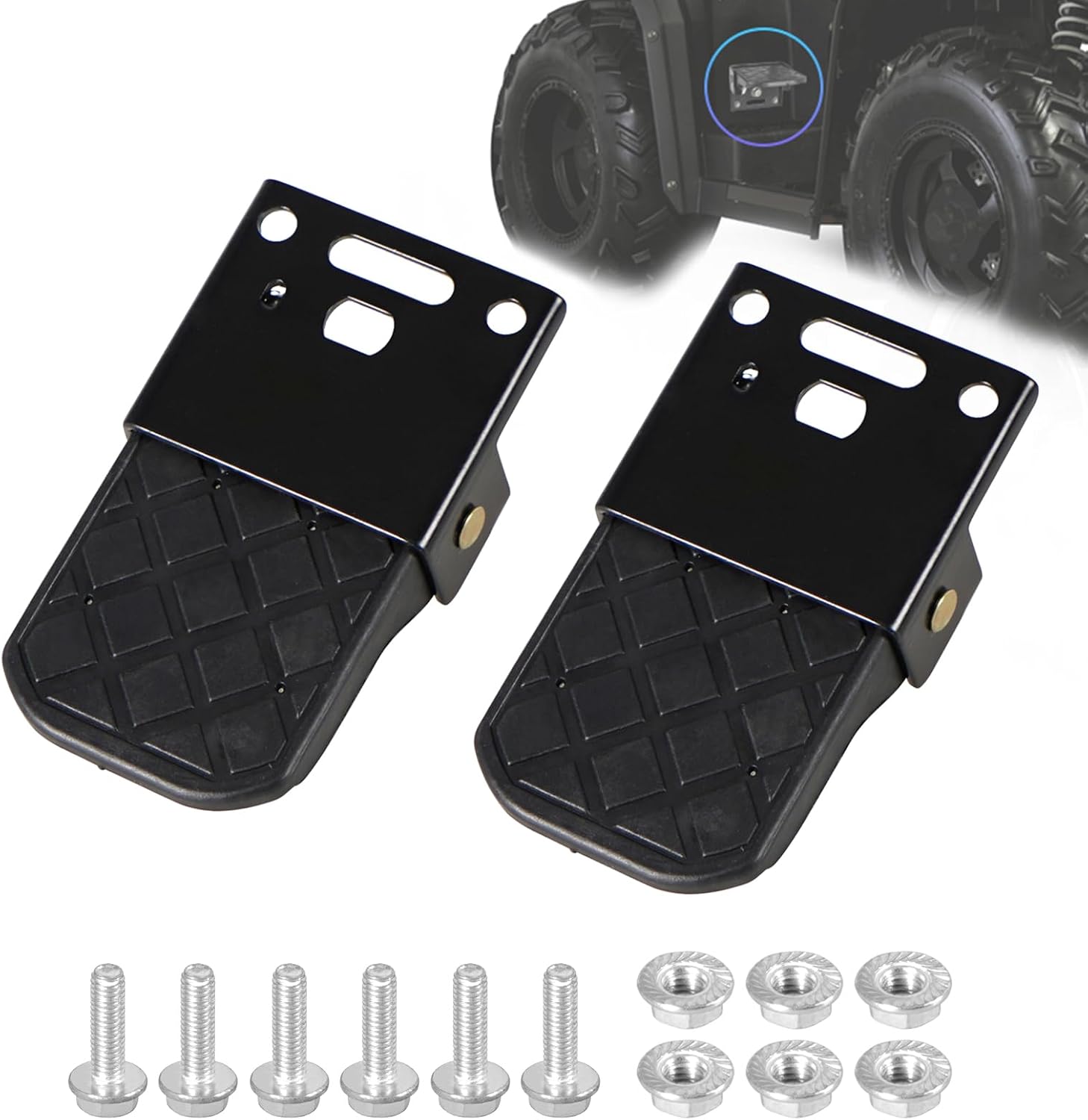 YIUIY Universal ATV Foot Rests Rear Passenger Foot Pegs Pedals Pads ...