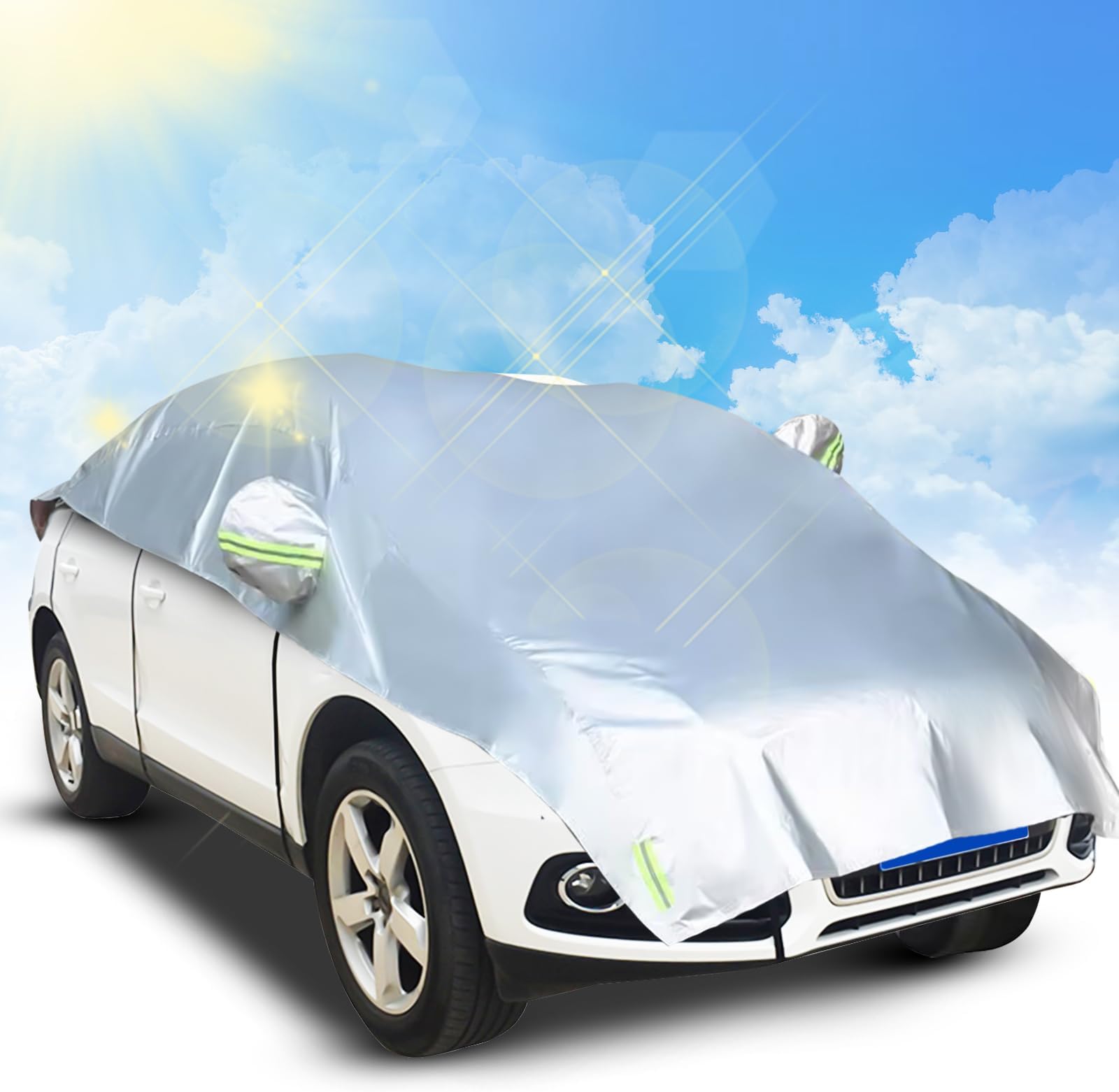 Half Car Cover Waterproof Ninonly Universal Car Top Cover Sun ...