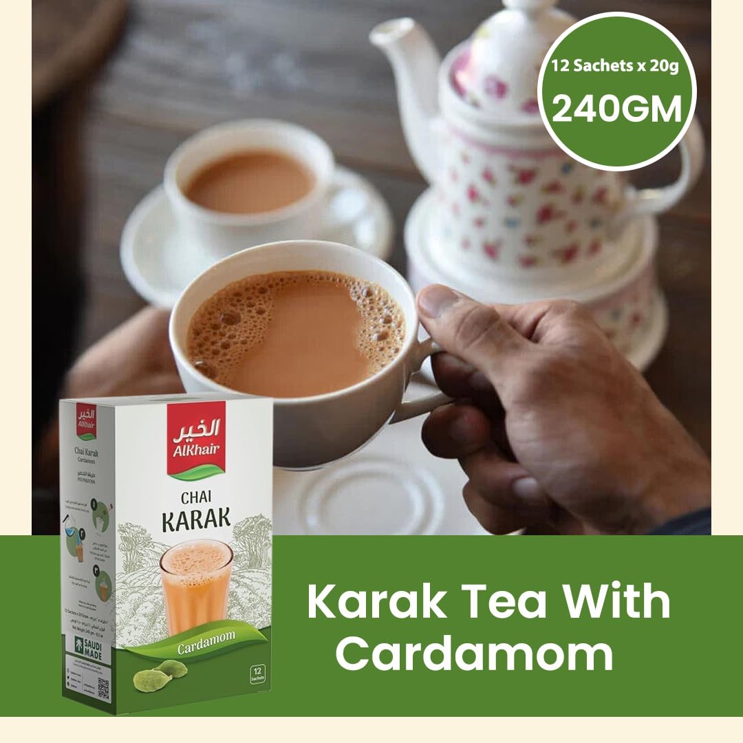 Alkhair Karak Tea with Cardamom, Unsweetened Instant Morocco | Ubuy