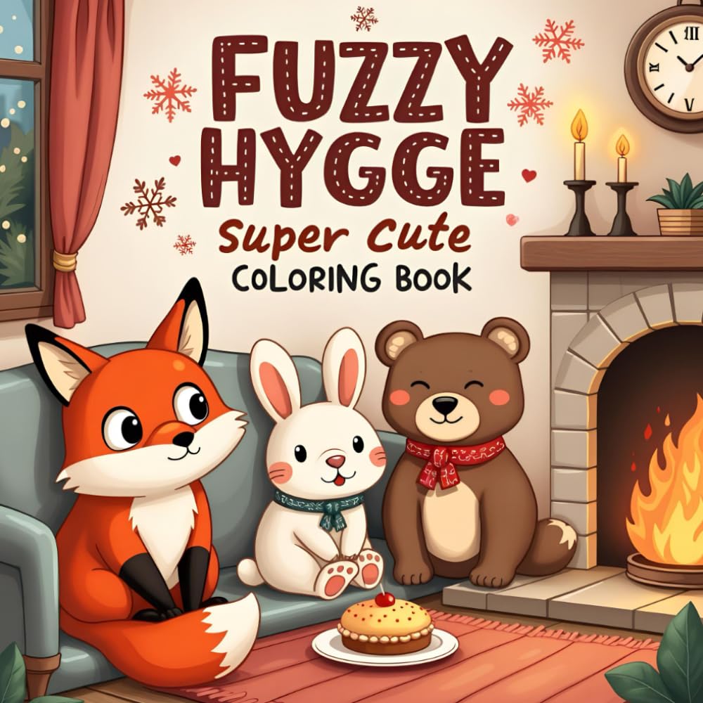 Amazon.com: Fuzzy Hygge: Cute and Cozy Coloring Book for Adults & Teens ...