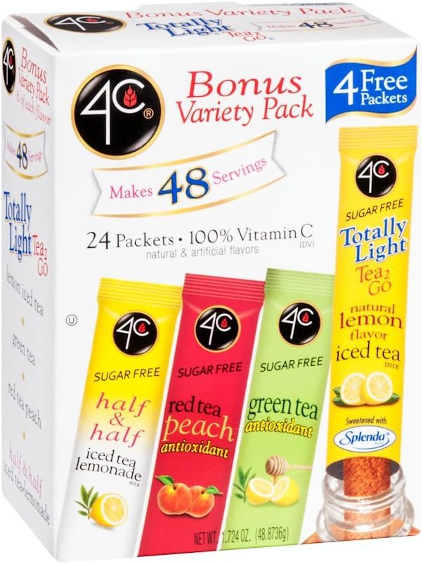Amazon.com : 4C Totally Light Tea 2 Go Bonus Variety Pack Ice Tea Mix ...