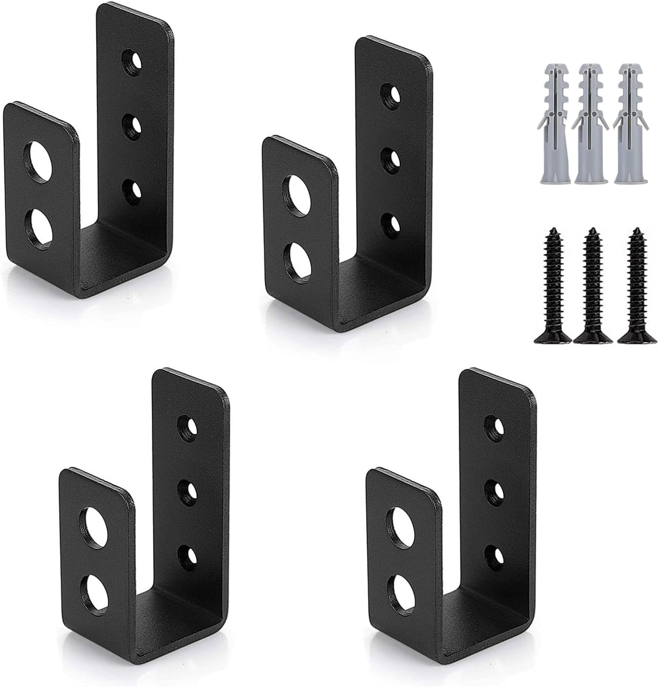 Ymaiss 4packs 2*4 Door Barricade Brackets, Heavy Duty Door Security Bar ...