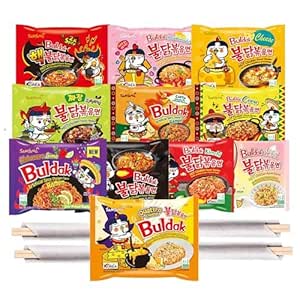 Amazon.com: Buldak Ramen Hot and Spicy Noodles Variety Pack - 5 Flavors ...