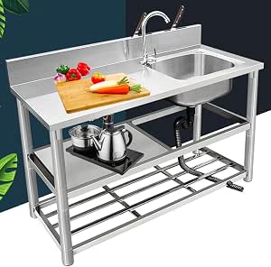 Amazon.com: HCZION 30in Garden Sink Silver Stainless Steel Kitchen Sink ...