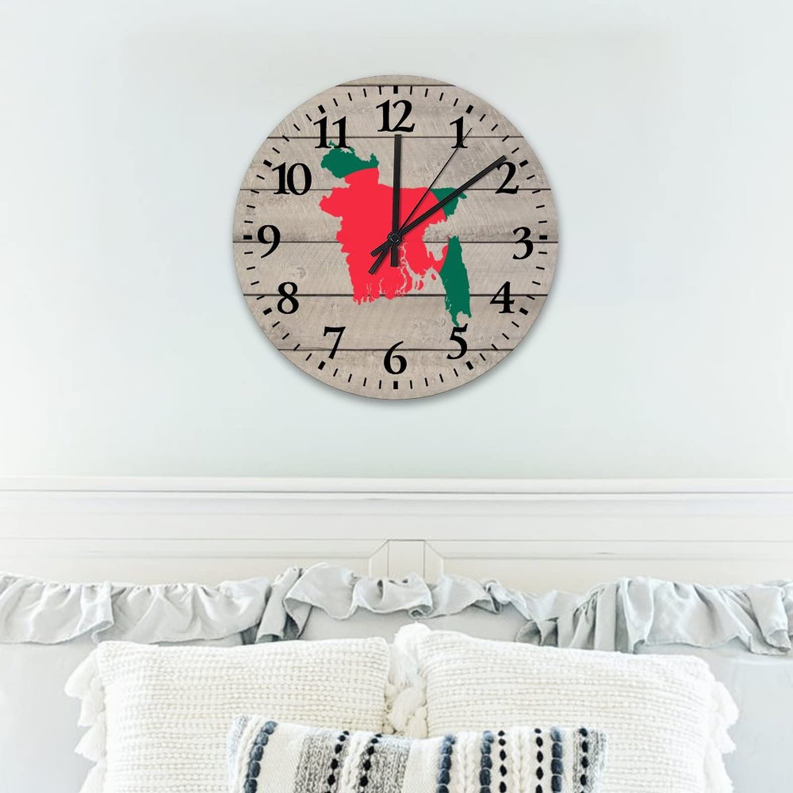 Amazon.com: National Flag Bangladesh Outline Clocks 15 Inch, National ...