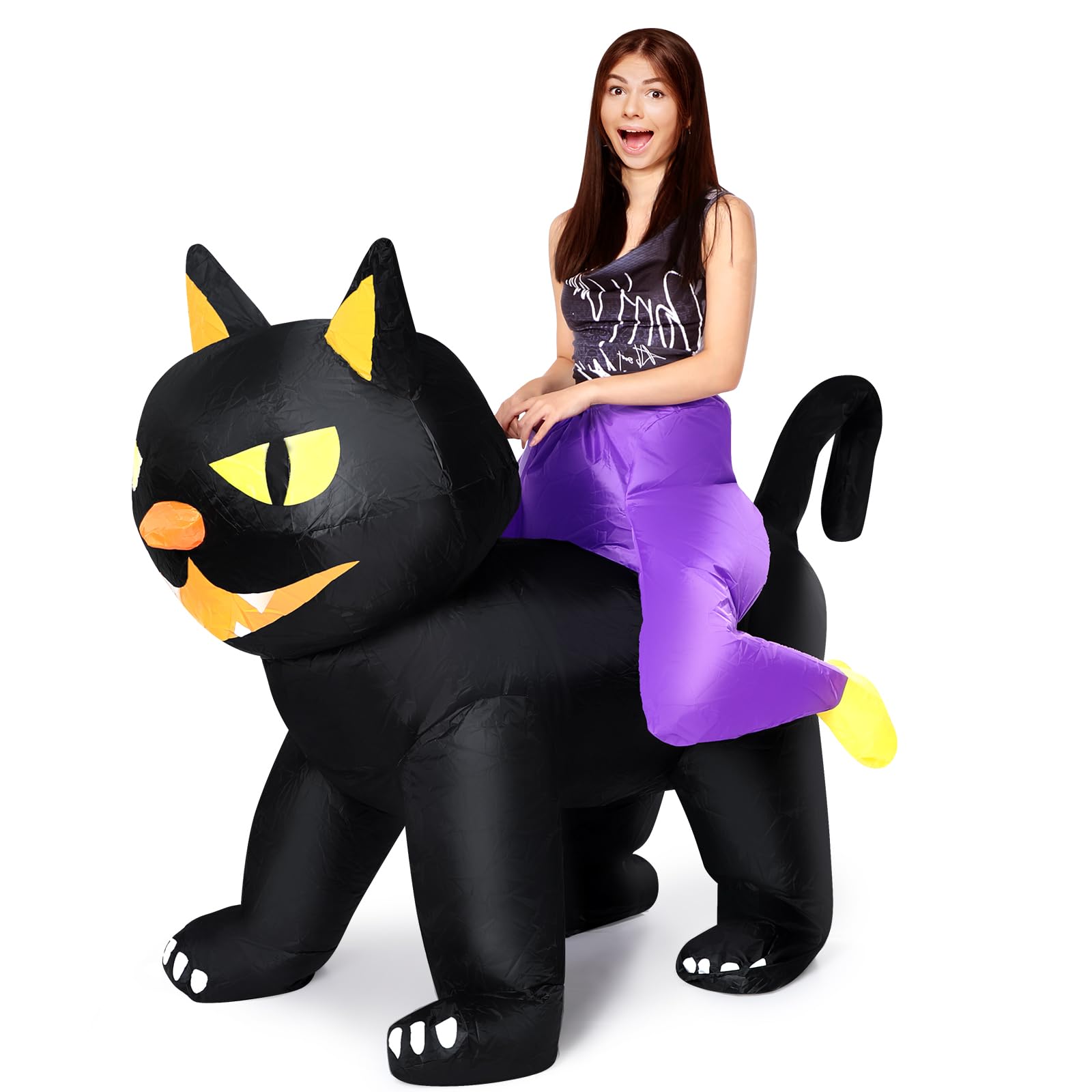 Amazon.com: Percozzi Inflatable Cat Costume Adults, Halloween Party ...