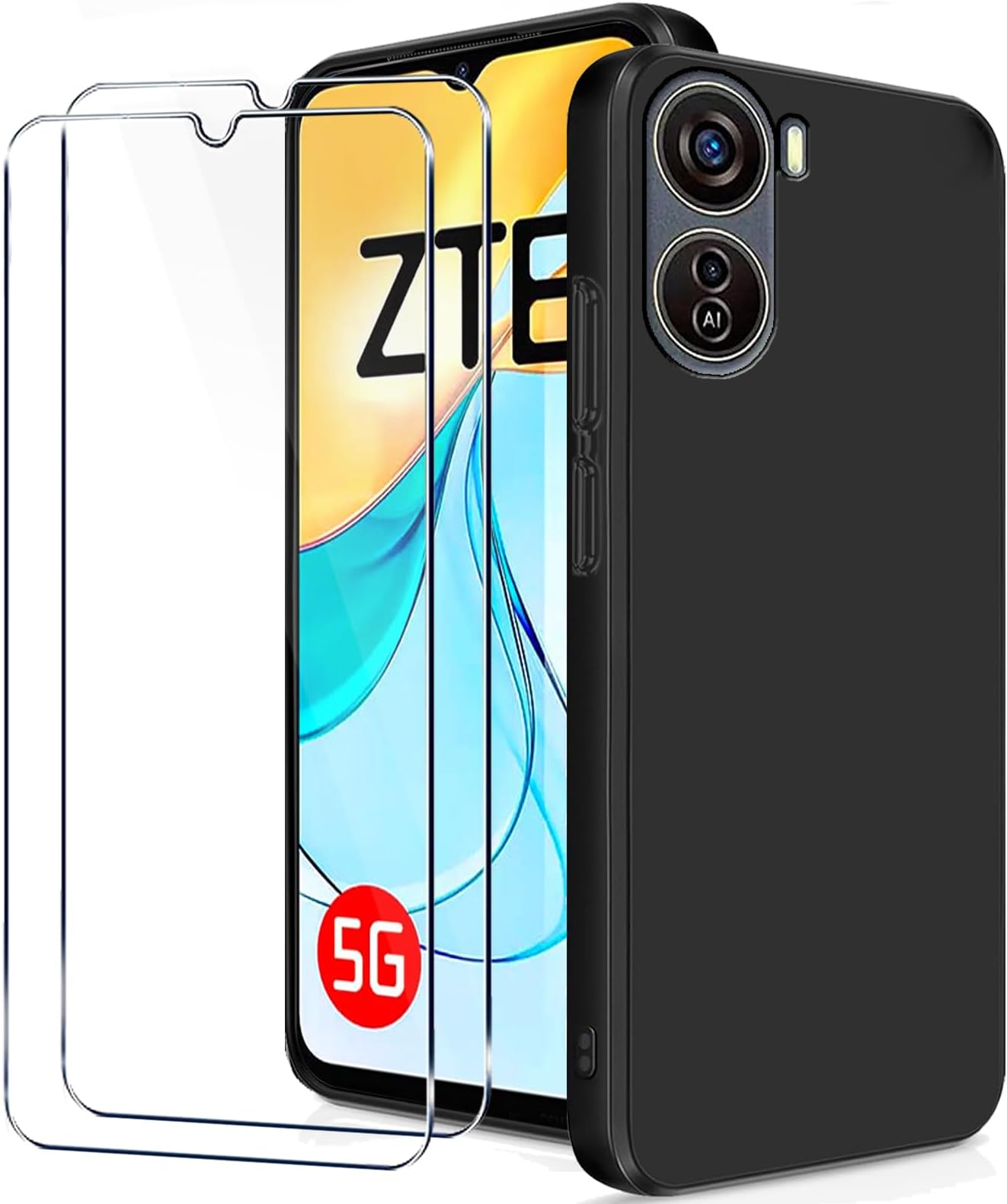 Custodia Per ZTE Blade V50 Design 5G Caso + 2Pcs Pellicola Vetro ...