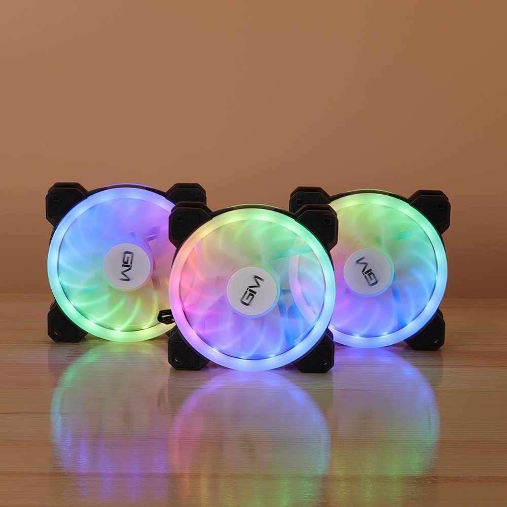 Buy RGB Case Fans 3 Pack, GIM 120mm Chassis Fans (366 Modes with ...