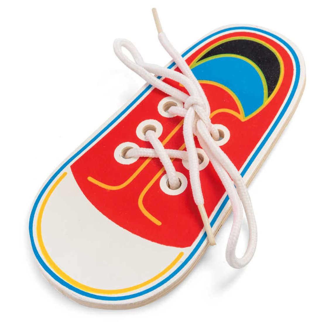 Wooden Lacing Shoe - 2X Shoe Lace Practice Board for Kids, One Pair of ...