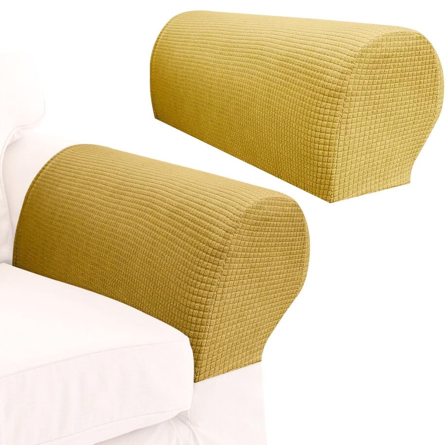 Amazon.com: Yogsey Stretch Couch Arm Covers, Breathable Armrest Covers ...