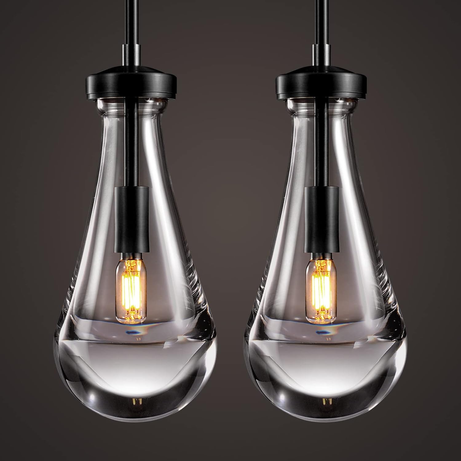 Joyunleo Raindrop Pendant Lights, Bronze Modern Pendant Lights for ...