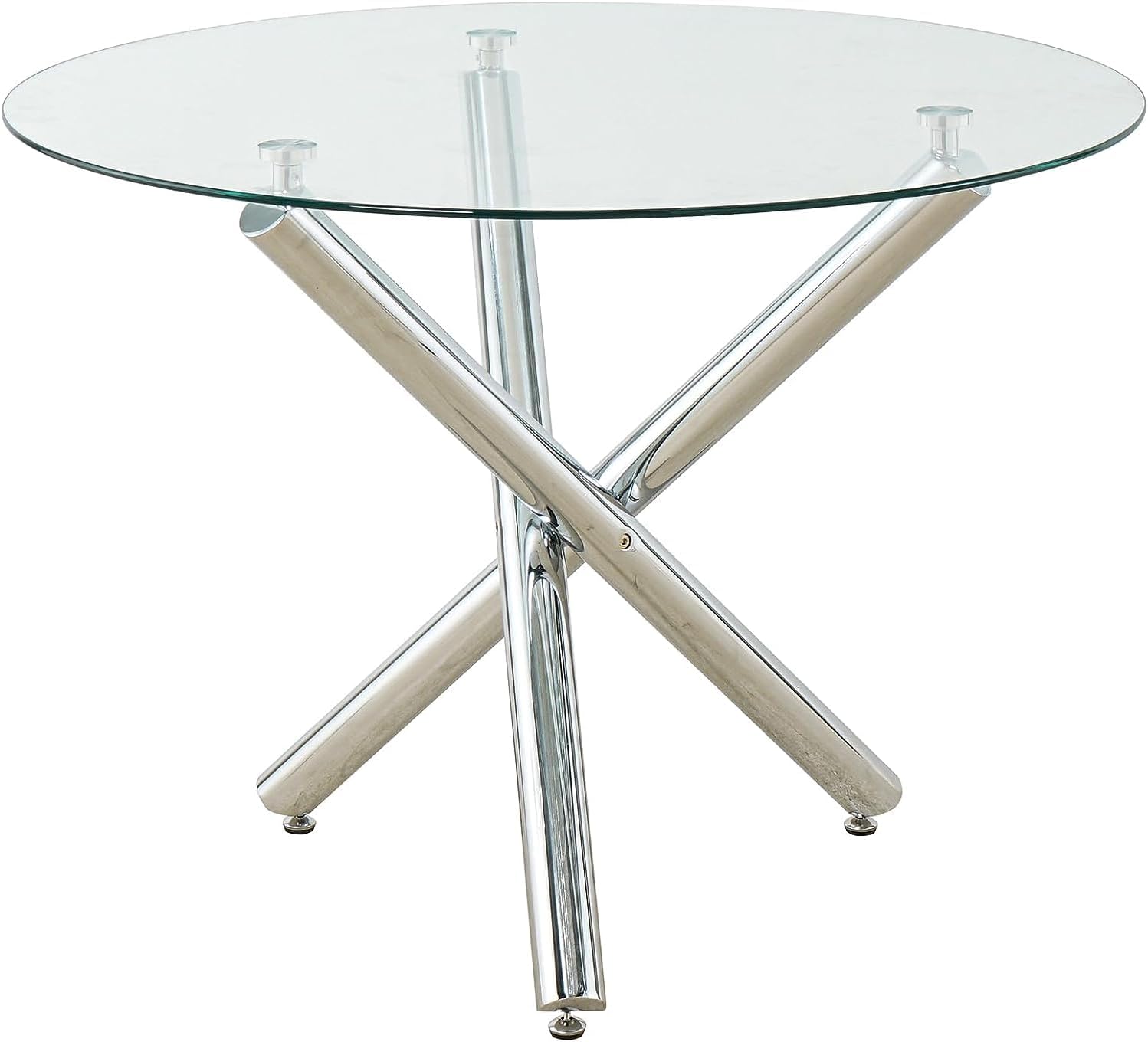 Amazon.com - 39" Round Glass Dining Table,Modern Kitchen Dinner Table ...