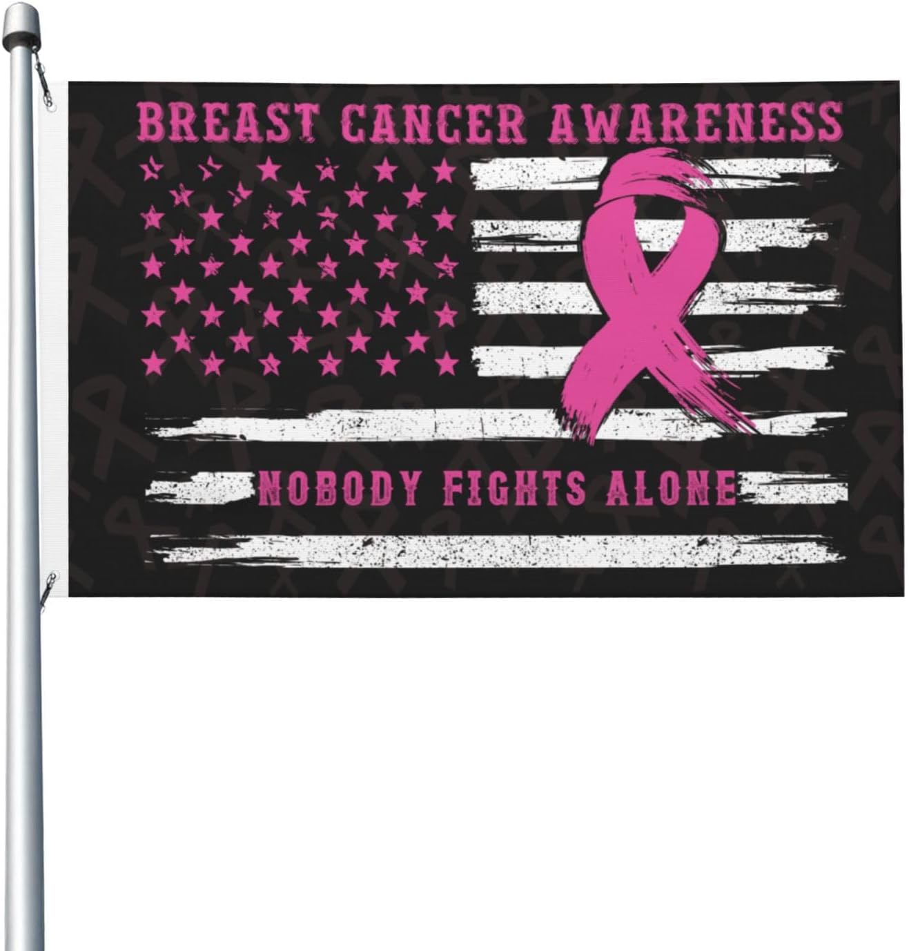 Amazon.com : Breast Cancer Awareness Flag Nobody Fights Alone in This ...