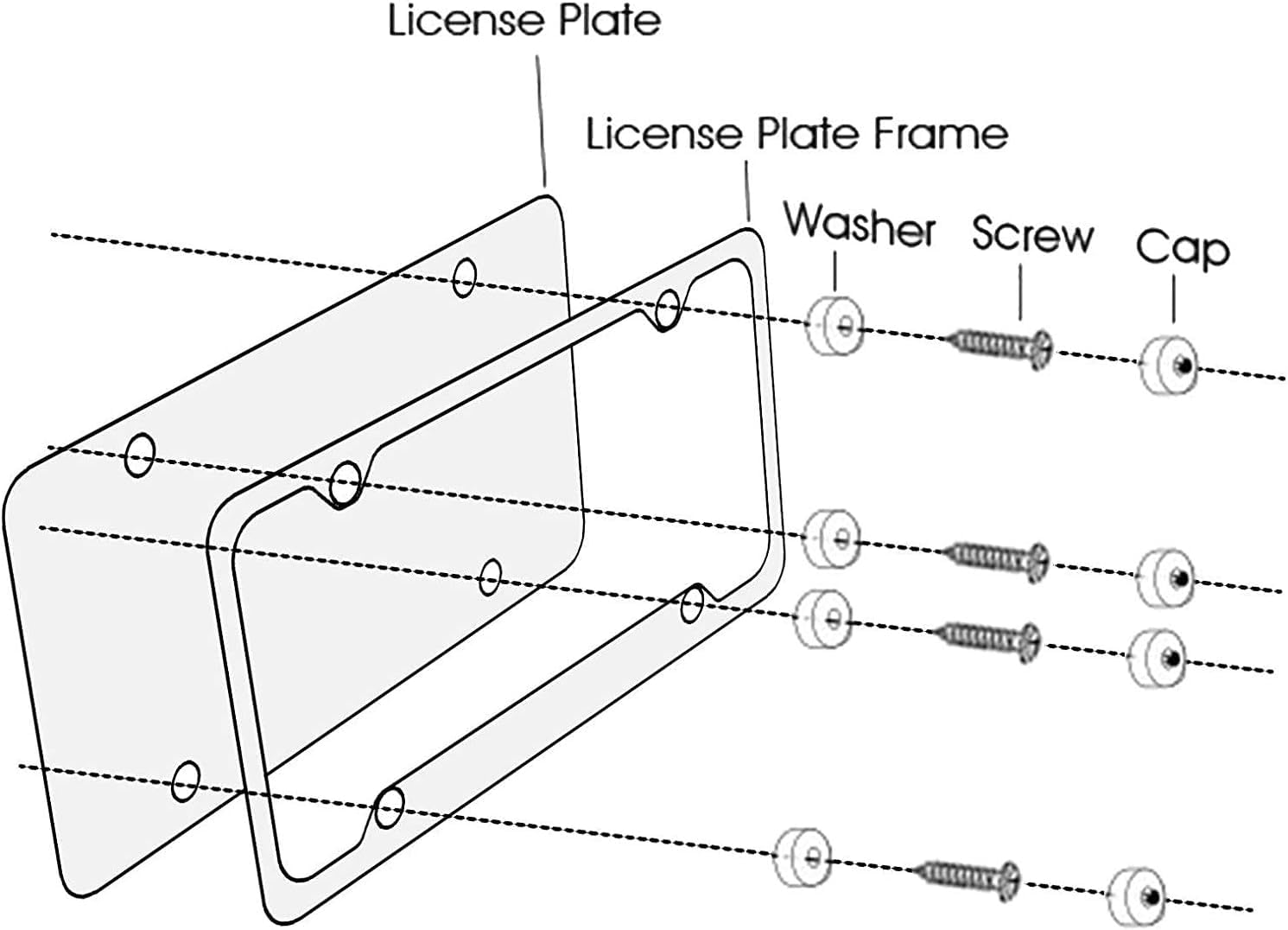 Compatible with Air Force License Plate Frame, Black Aluminum Alloy ...