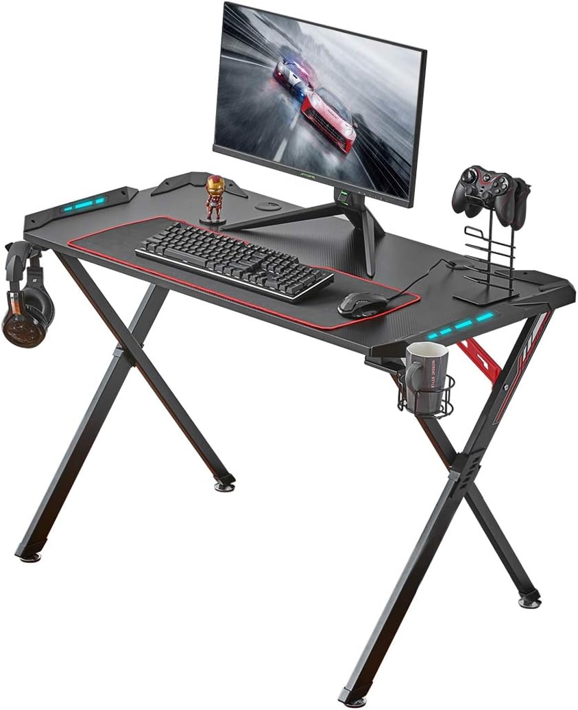 Amazon.com: Turismo Racing Gaming Desk - Decagon Gaming Desk with ...