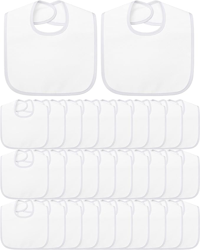 Amazon.com: Foaincore 30 Pack Blank White Baby Bibs 2 Ply Waterproof ...