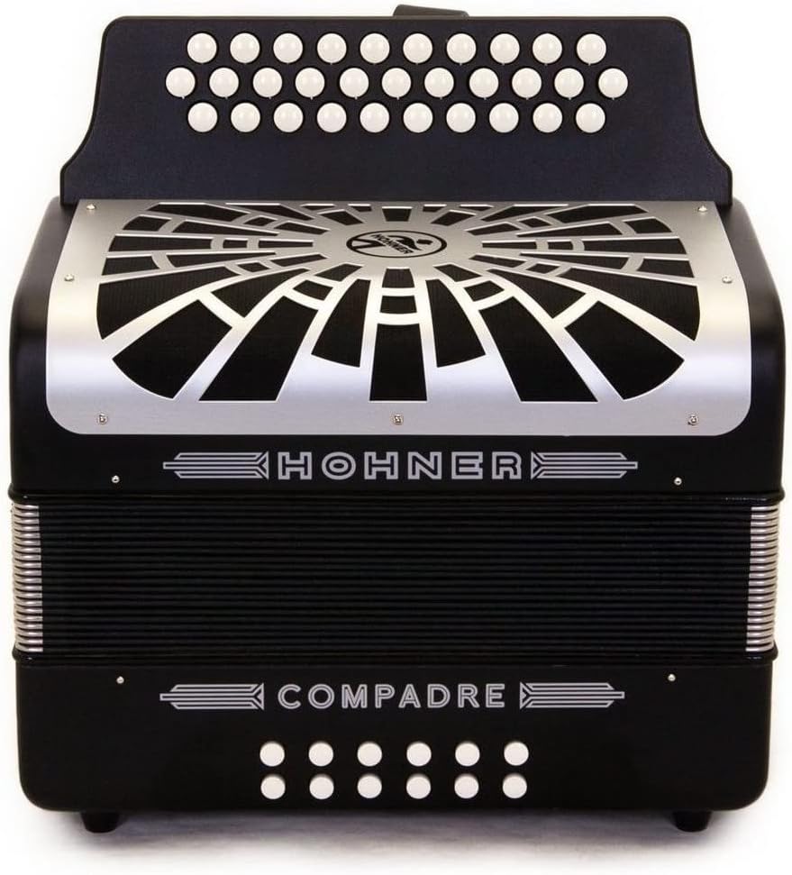 Amazon.com: Hohner Compadre G/C/F 3-Row Diatonic Accordion - Black ...