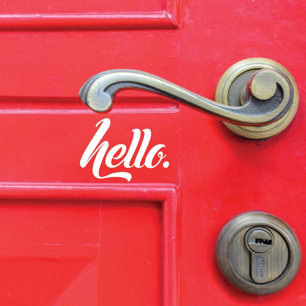 Amazon.com: Yoonek Graphics Hello Decal Sticker for House Door, Wall ...