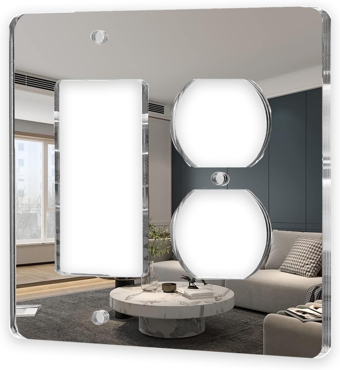 1 Pcs Mirror Outlet Covers Durable Light Switch Plates Acrylic Mirrored ...