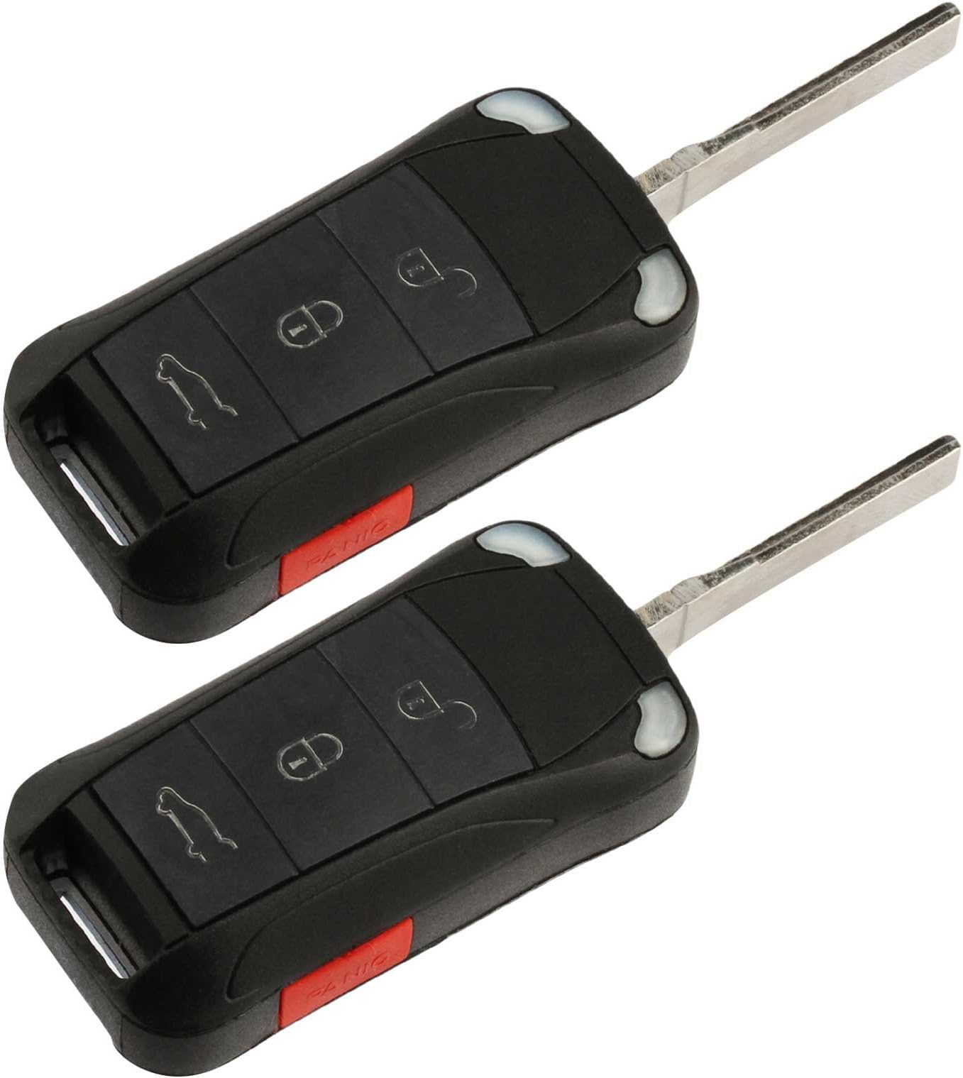 Cayenne Key Cover GHXSport Gloss Metallic Red Color Flip Key Remote Key ...