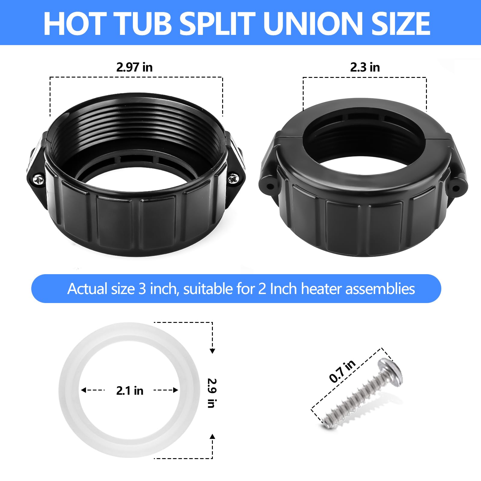 Snapklik.com : Alocs 2 Inch Spa Hot Tub Heater Split Nut Unions