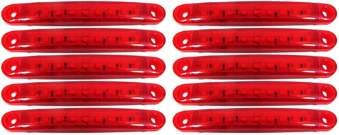Amazon.fr : Lot de 10 feux de gabarit rouges 12 V/24 V 9 LED pour ...