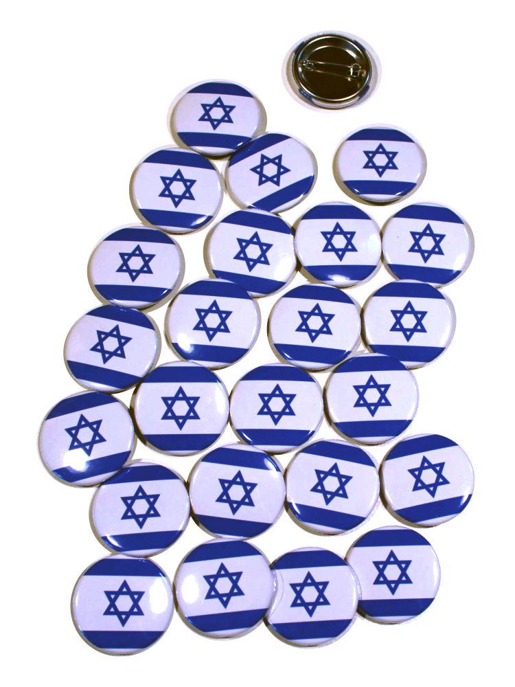 Amazon.com: Israel Flag Pinback Buttons - 1.5 Inch Round - 25 Pack ...